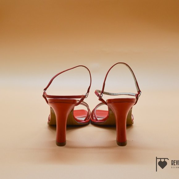 Bally | Shoes | Bally Venice Strappy Red Orange Sandal Heels Size 5 ...